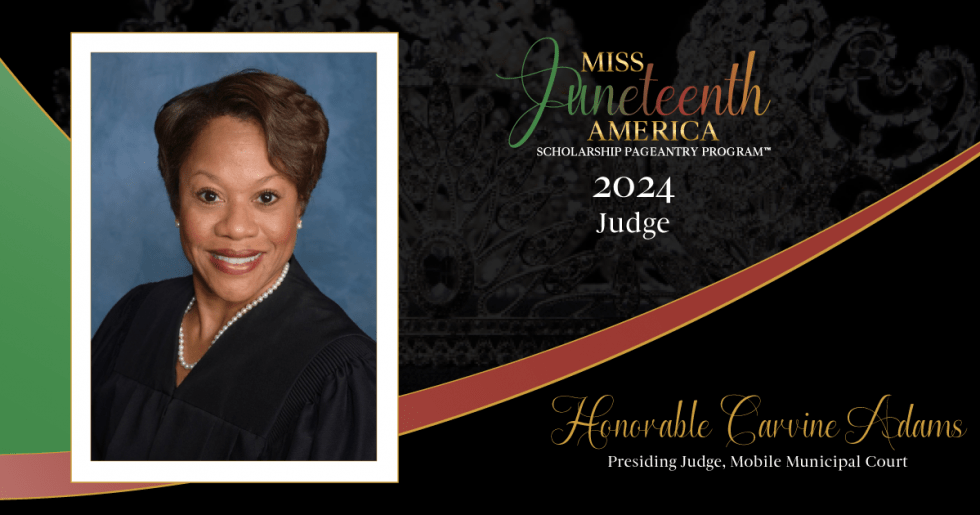 Meet 2024 Judge, Honorable Carvine Adams - Miss Juneteenth America ...